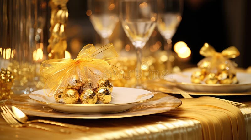 Setting gold wrapped candy stock illustration. Illustration of allure ...