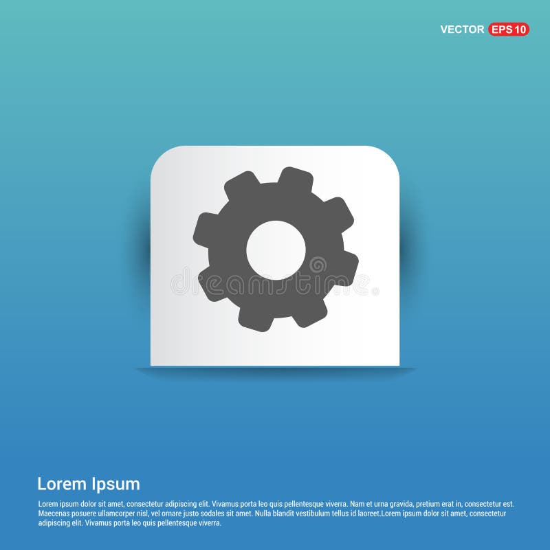 Setting Icon - Blue Sticker Button Stock Vector - Illustration of ...