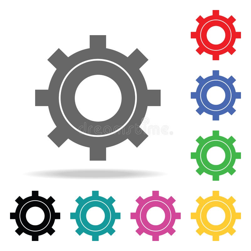 Setting Icon. Elements in Multi Colored Icons for Mobile Concept and ...