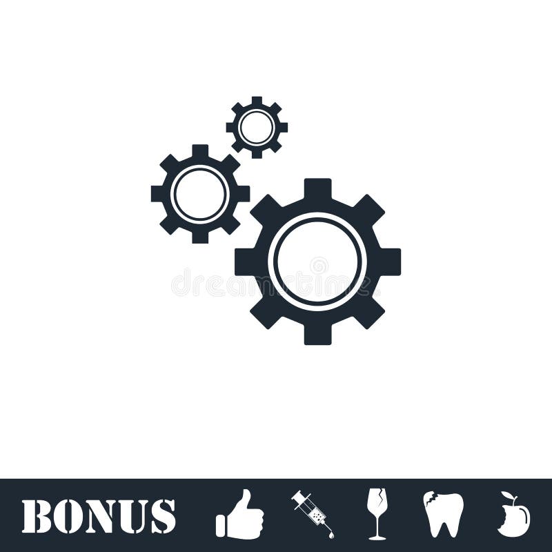 Setting icon flat stock vector. Illustration of protective - 151806594