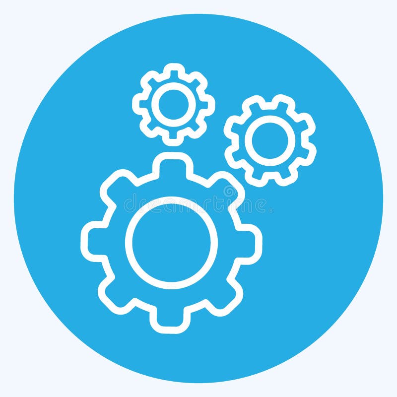 Setting Icon in Trendy Blue Eyes Style Isolated on Soft Blue Background ...