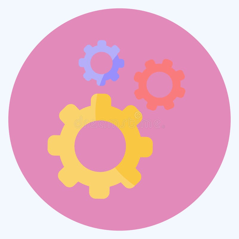 Setting Icon in Trendy Flat Style Isolated on Soft Blue Background ...