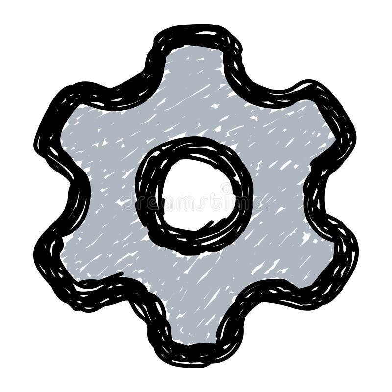 Setting Icon. User Interface Concept. Setting Doodle Hand Drawn Icon ...