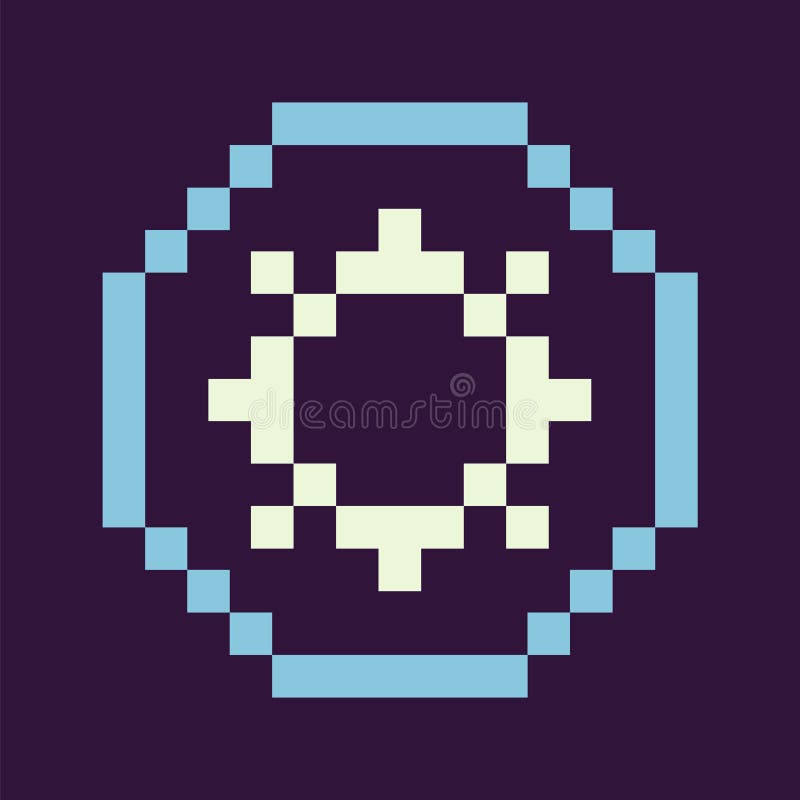 Abstract Circle Settings Pixel Icon of Game Vector Stock Vector ...