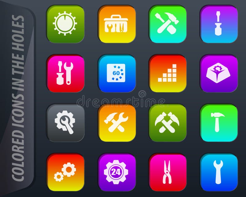 Setting icons set stock vector. Illustration of computing - 134368997