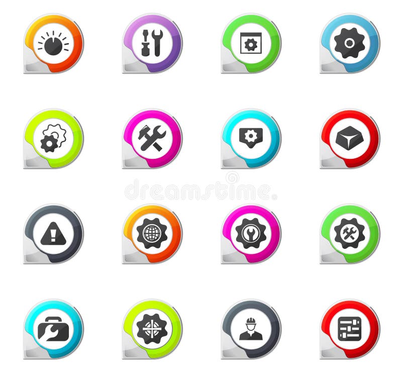 Setting icons set stock illustration. Illustration of share - 89251143