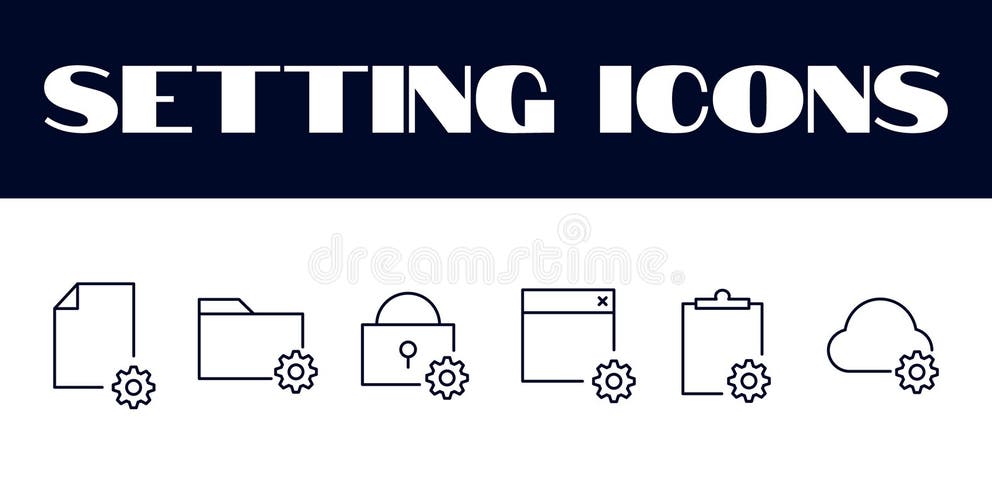 Setting Icons Set Vector. Setting Line Icons Illustration Stock Vector ...