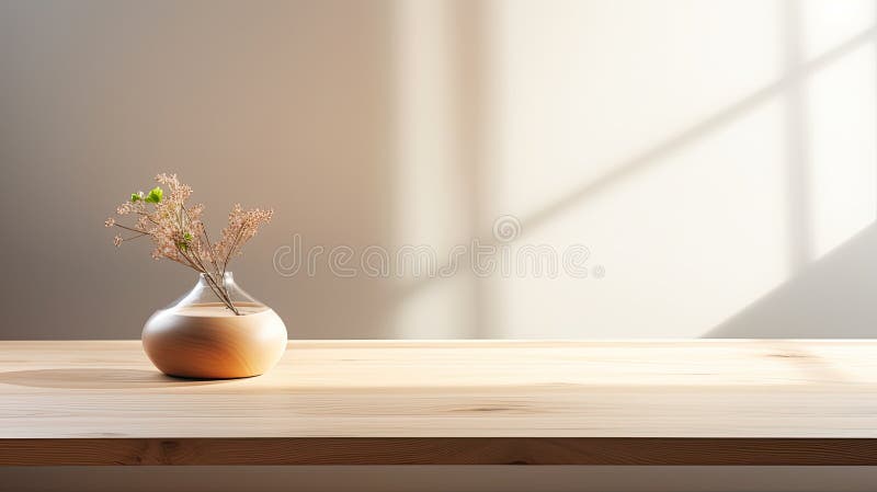 Setting Light Wood Tabletop Stock Illustration - Illustration of warm ...