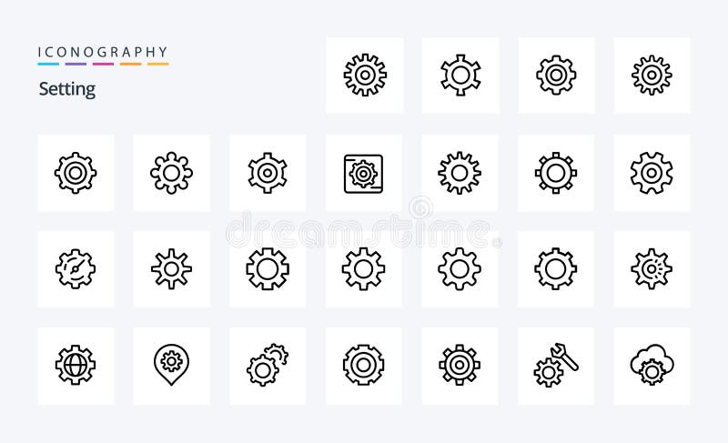 25 Setting Line icon pack stock vector. Illustration of romzicon ...