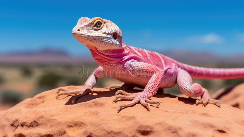 Setting lizard pink stock illustration. Illustration of setting - 375582822