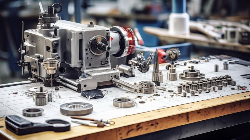 Setting for Mechanical Engineering Workshops Provides Functionality.AI Generated Stock ...