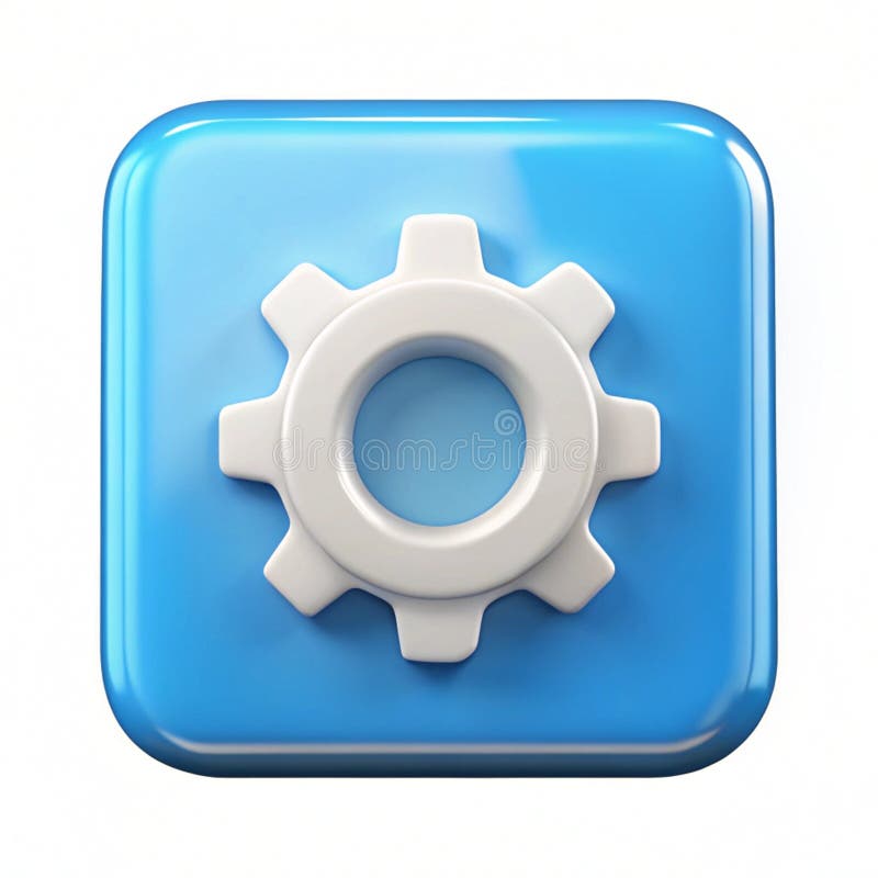 Setting Menu 3D Icon Isolated on White Background Stock Illustration ...