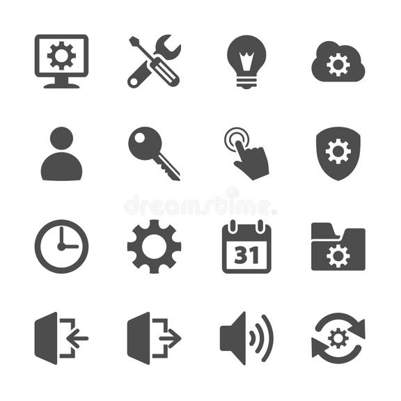 Setting Menu Icon Set, Vector Eps10 Stock Vector - Illustration of ...