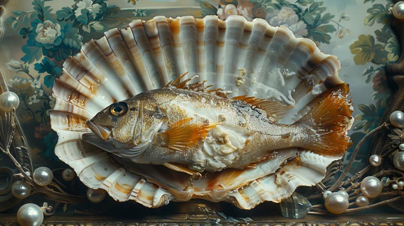 Setting with Natural Shells and Shells with a Shell Backdrop and a Home ...