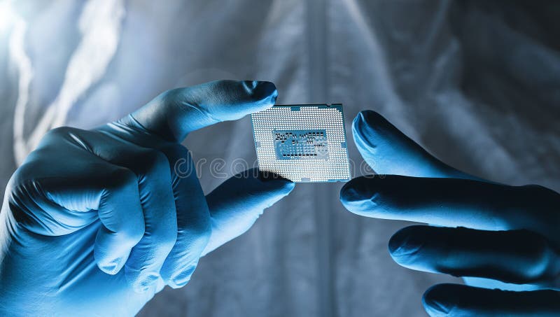 Setting Operating Modes Electronic Controllers On A Microchip Engineer Hold It For Testing