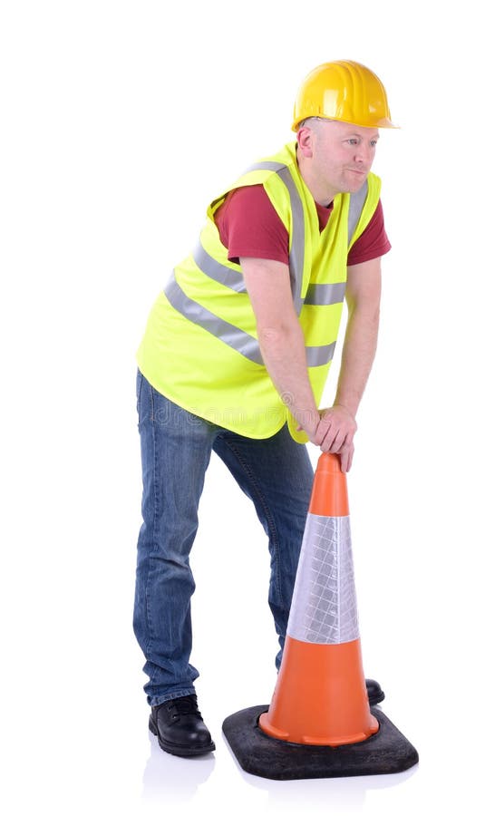 Setting out traffic cone stock image. Image of leaning - 30875231