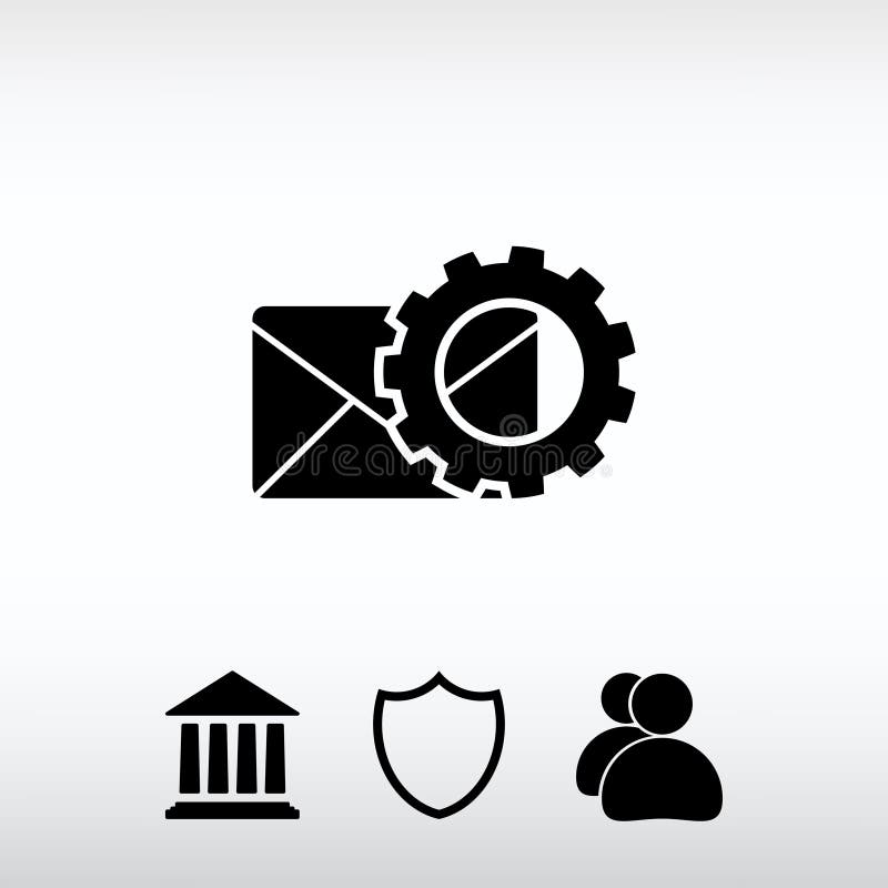 Setting Parameters and Envelope Mail Icon, Vector Illustration. Stock ...