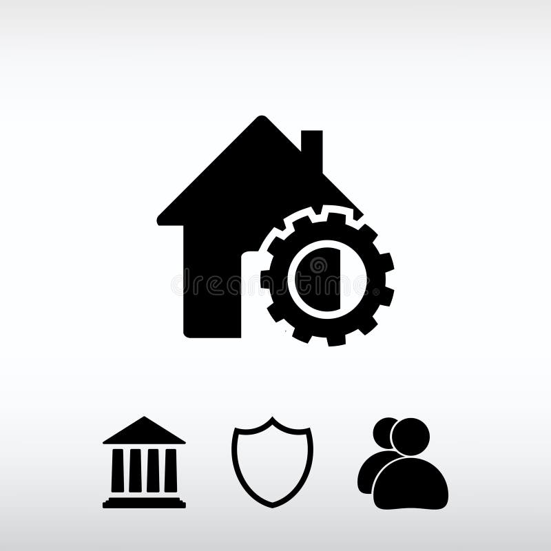 Setting Parameters, House Icon, Vector Illustration. Flat Design Stock ...