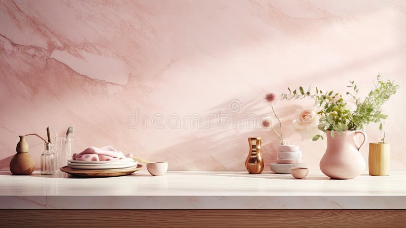 Setting Pink Marble Background Stock Illustration - Illustration of ...