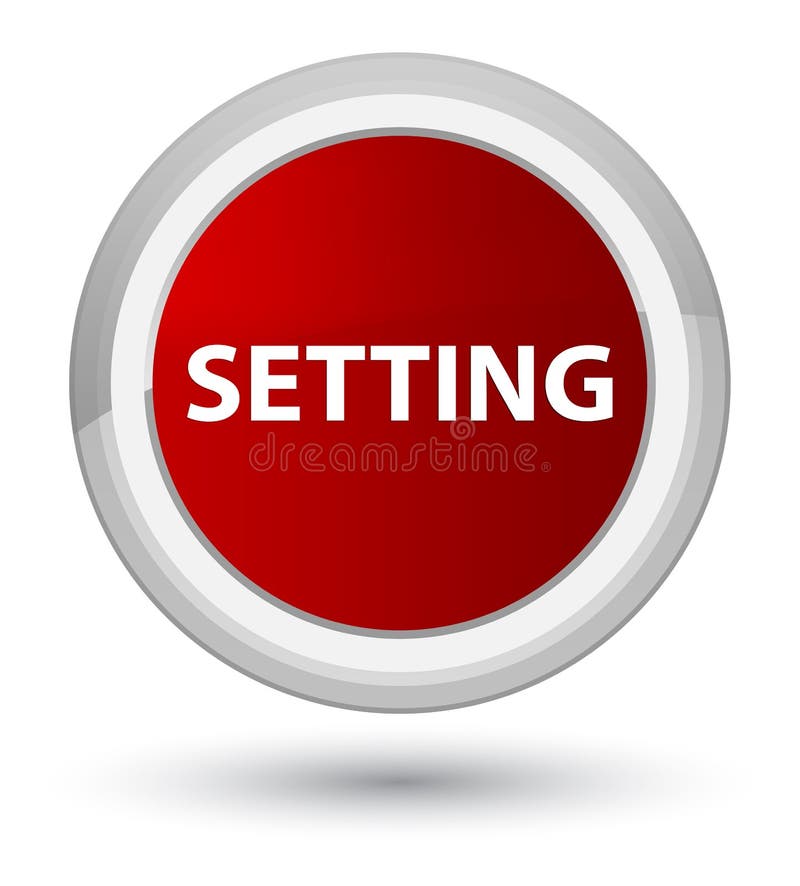 Setting Prime Red Round Button Stock Illustration - Illustration of ...