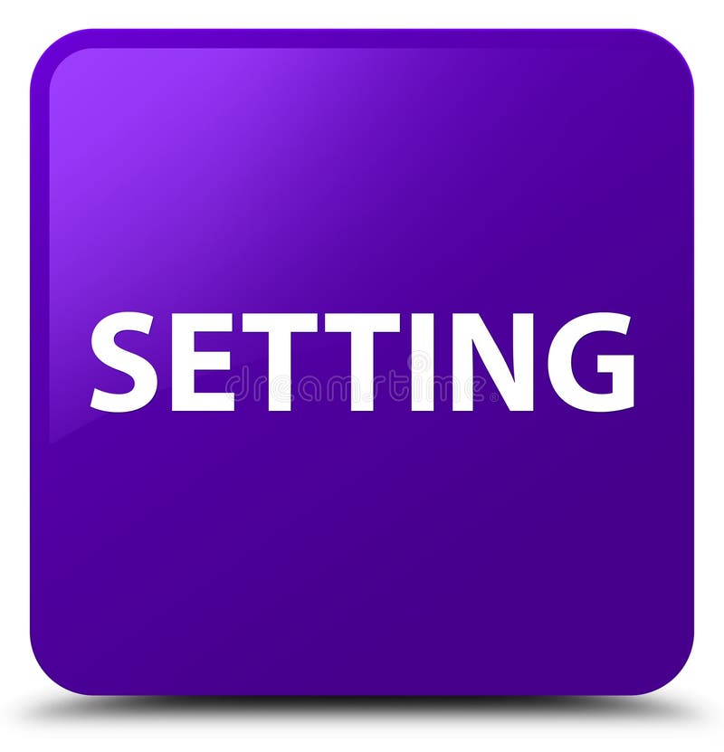 Setting Purple Square Button Stock Illustration - Illustration of ...