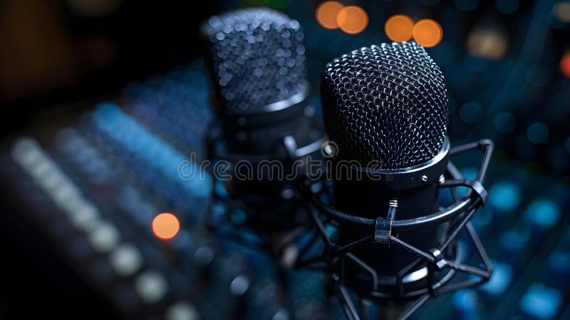 Setting the Scene: Two Microphones in a Dimly Lit Recording Studio for ...