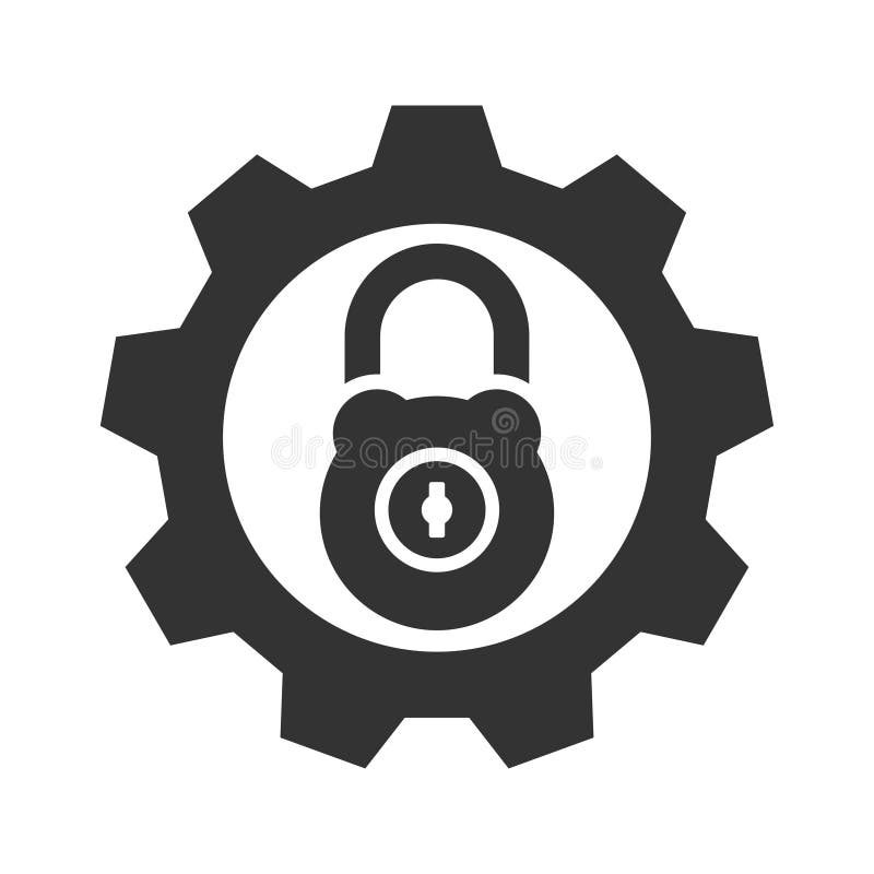 Setting Security Icon stock vector. Illustration of vector - 196720455