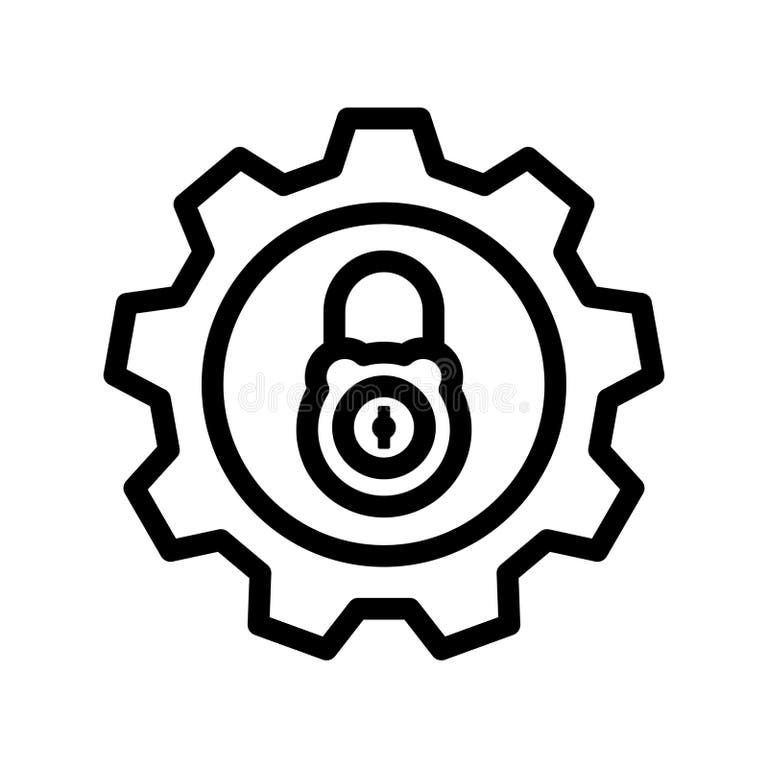 Setting Security Icon stock illustration. Illustration of symbol ...