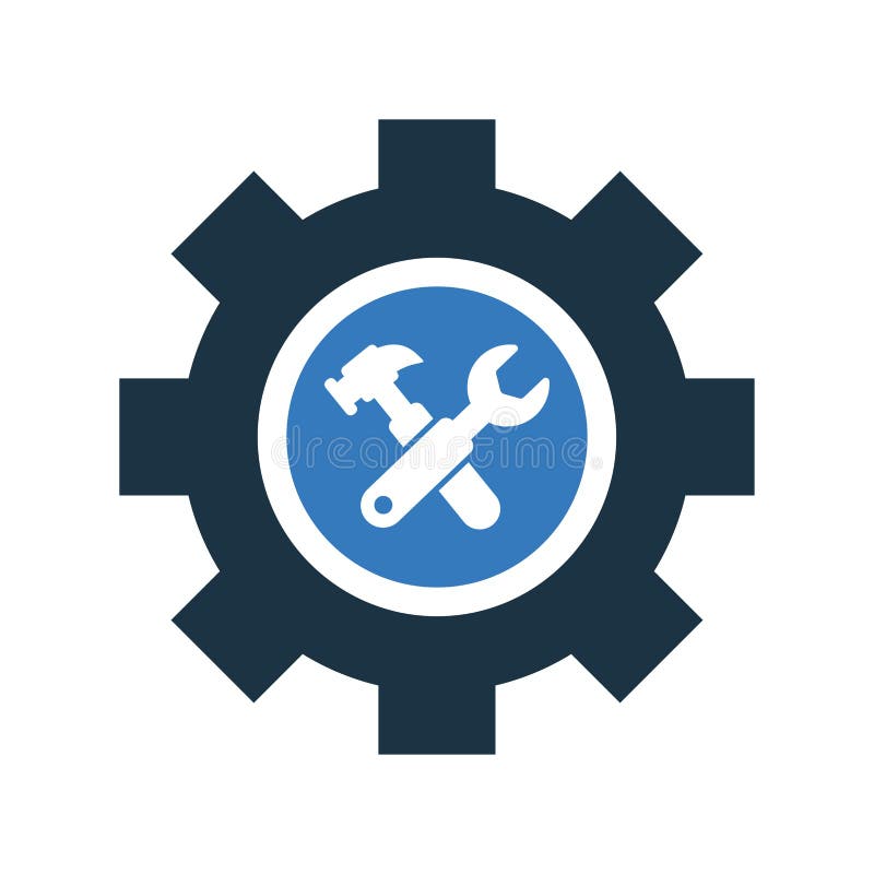 Setting, Service Tools, Configuration, Gear Icon. Glyph Vector Isolated ...