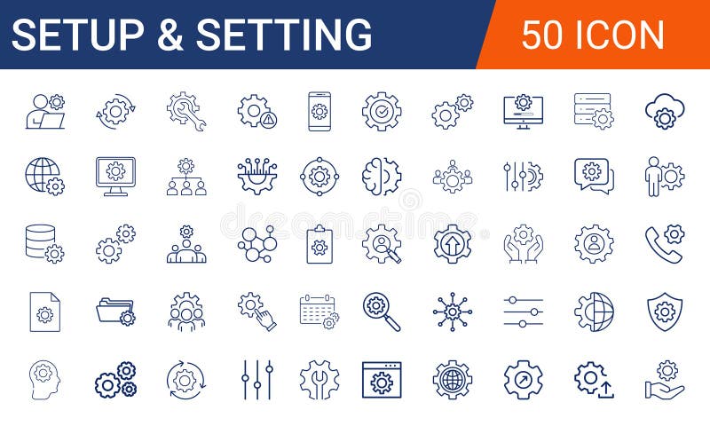 Setting Icon Set Editable Stock Illustrations – 2,976 Setting Icon Set ...