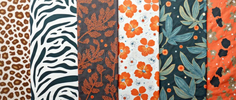 Dynamic Display of Diverse Fabric Textures in Vibrant Colors Stock ...