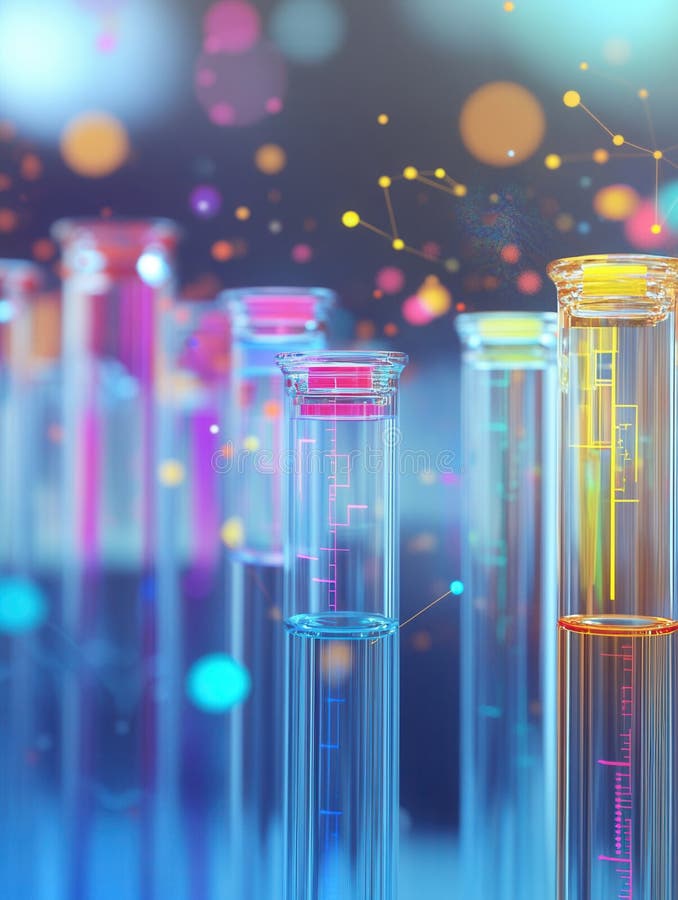 Modern Veterinary Laboratory with Vibrant Test Tubes and Abstract ...