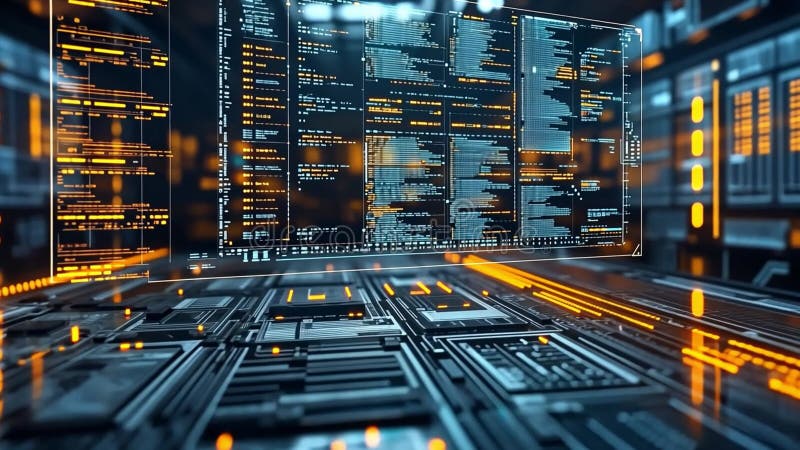 Futuristic Data Processing Environment Featuring Advanced Technology ...