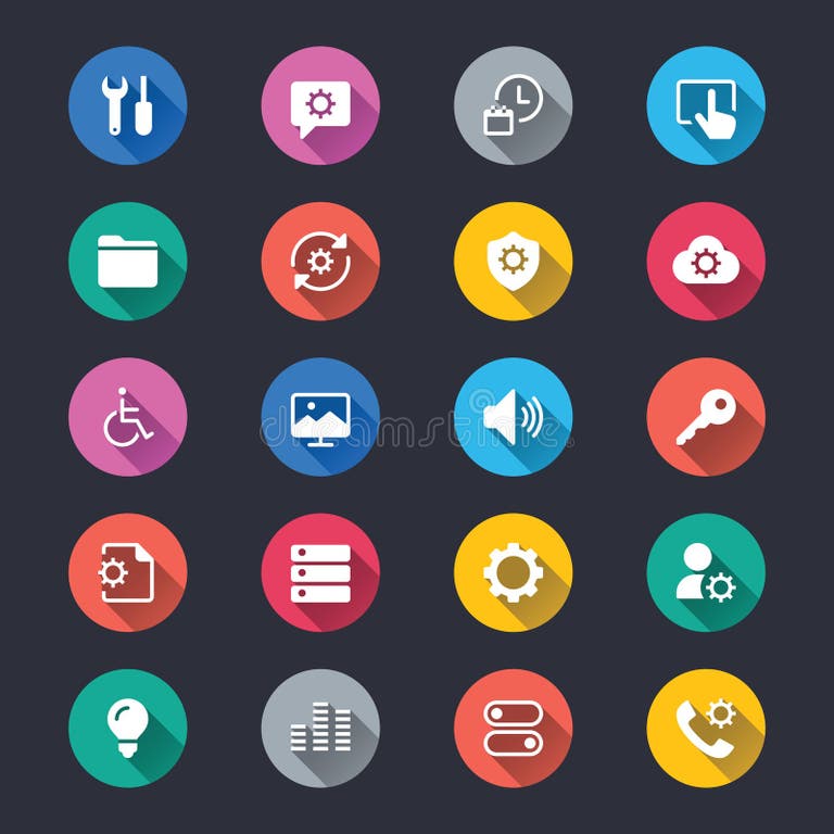 Setting simple color icons stock vector. Illustration of screwdriver ...