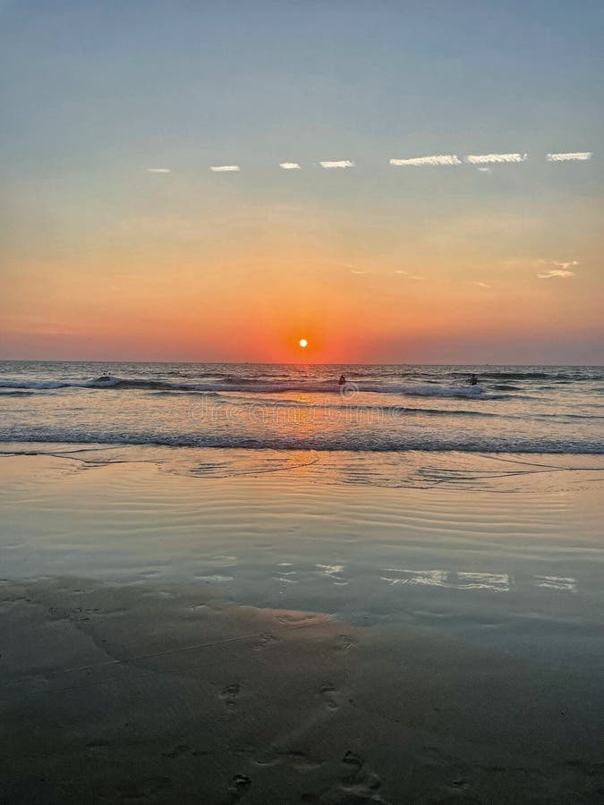 Setting Sun Beautifully Captured by a Young Boy in Goa Stock Photo ...