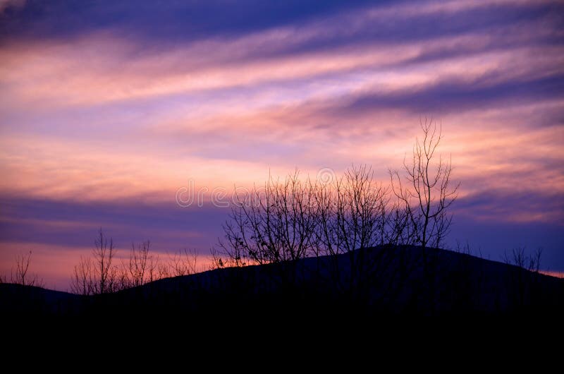 Setting of the Sun in Blue Skies Stock Photo - Image of setting, yellow ...