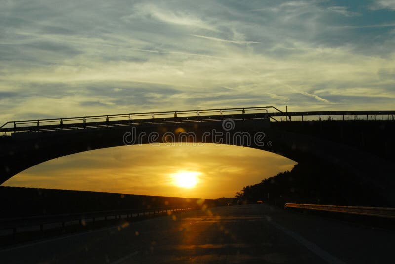 Sunset Over the D11 Motorway Editorial Stock Photo - Image of setting ...