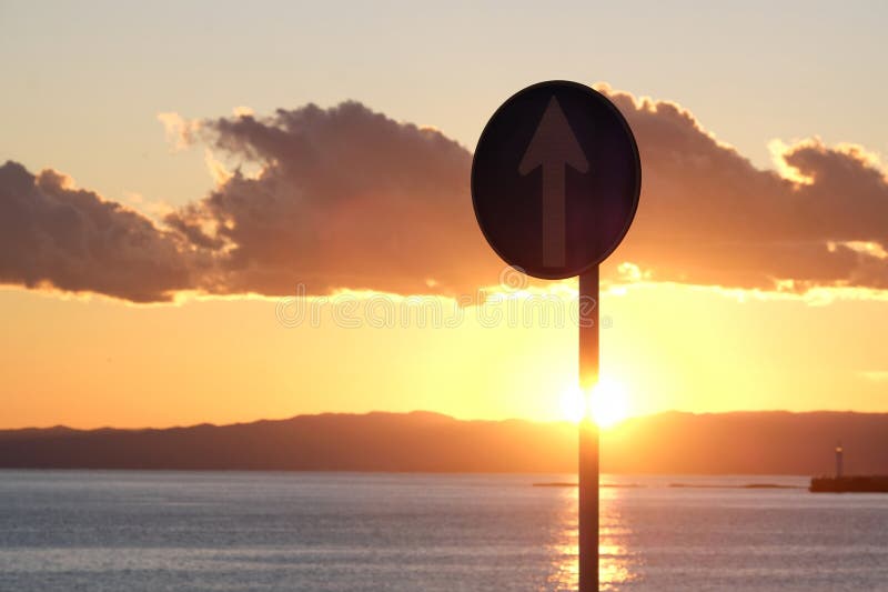 The Setting Sun Illuminates the Sky in Kamakura Stock Photo - Image of ...