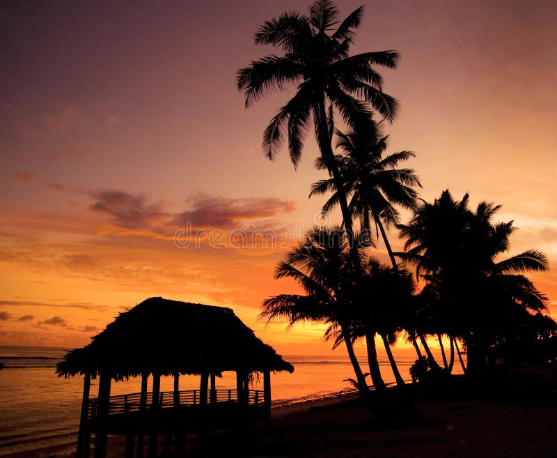 Setting Sun in Paradise Concept Stock Image - Image of nature, romantic ...