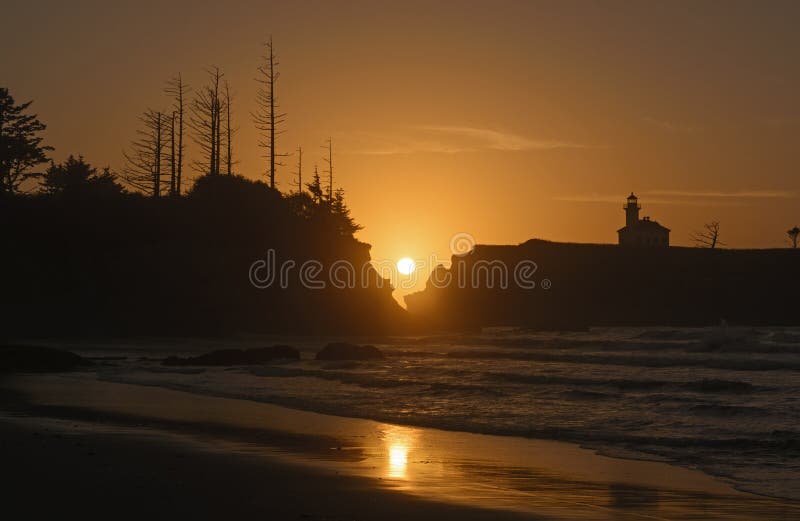 Setting Sun Reflections on a Remote Beach Stock Image - Image of ...