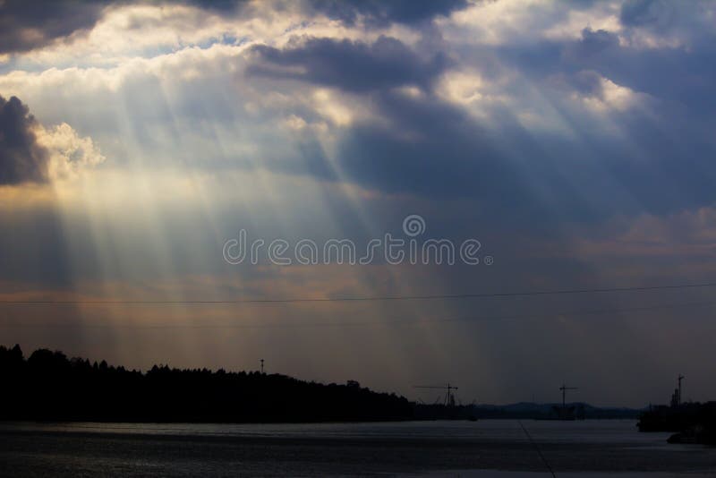 The setting sun stock photo. Image of sunnthe, sunsetnnduskn - 37595504