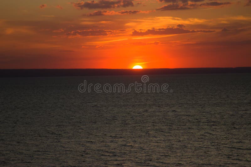 The Setting Sun in the Volga River Stock Image - Image of heaven, dark ...