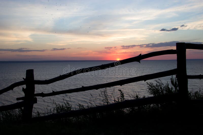 The Setting Sun in the Volga River Stock Photo - Image of golden ...