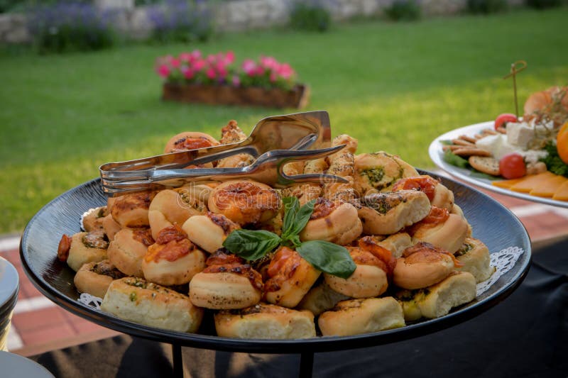 Setting of the Table with Food for Breakfast, Bread, Beverage, Shallow ...