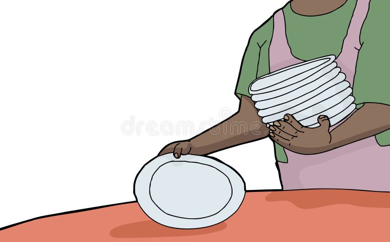 Setting the Table stock vector. Illustration of lady - 41750528