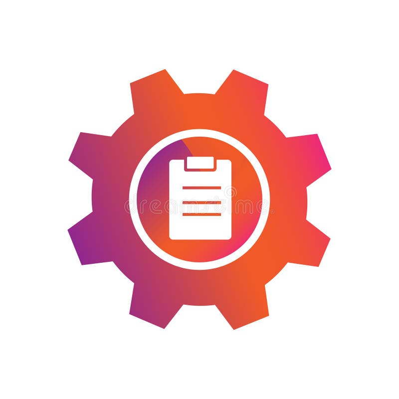 Setting Task Paper Button Vector Icon Stock Vector - Illustration of ...