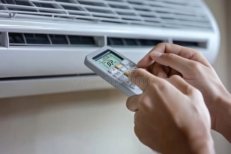Setting the Temperature on a Modern Air Conditioning Unit with a Remote ...