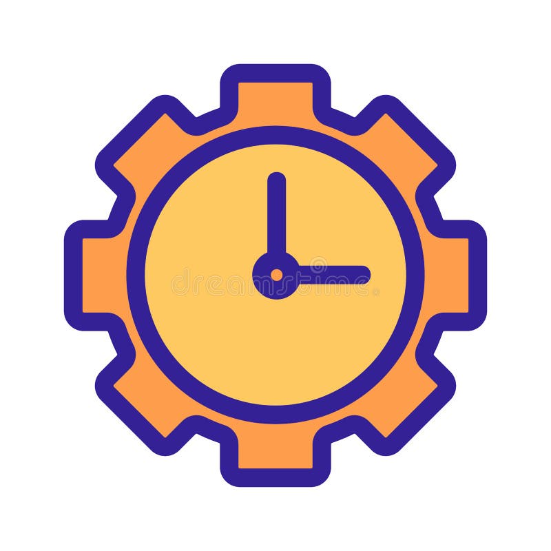 Setting the Time Icon Vector. Isolated Contour Symbol Illustration ...