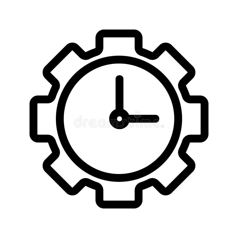 Setting the Time Icon Vector. Isolated Contour Symbol Illustration ...