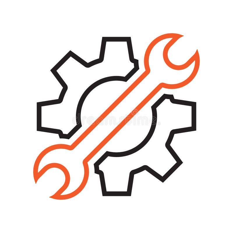 Setting Tools Icon. Black and Blue Objects. Vector Illustration Stock ...